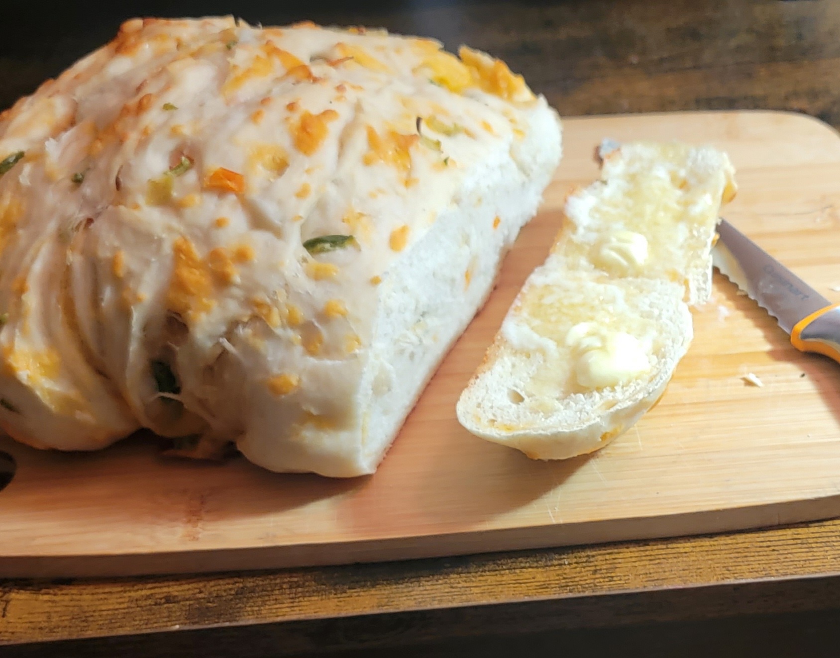 Three Pepper Cheddar Cheese Bread - Sheri Tomato