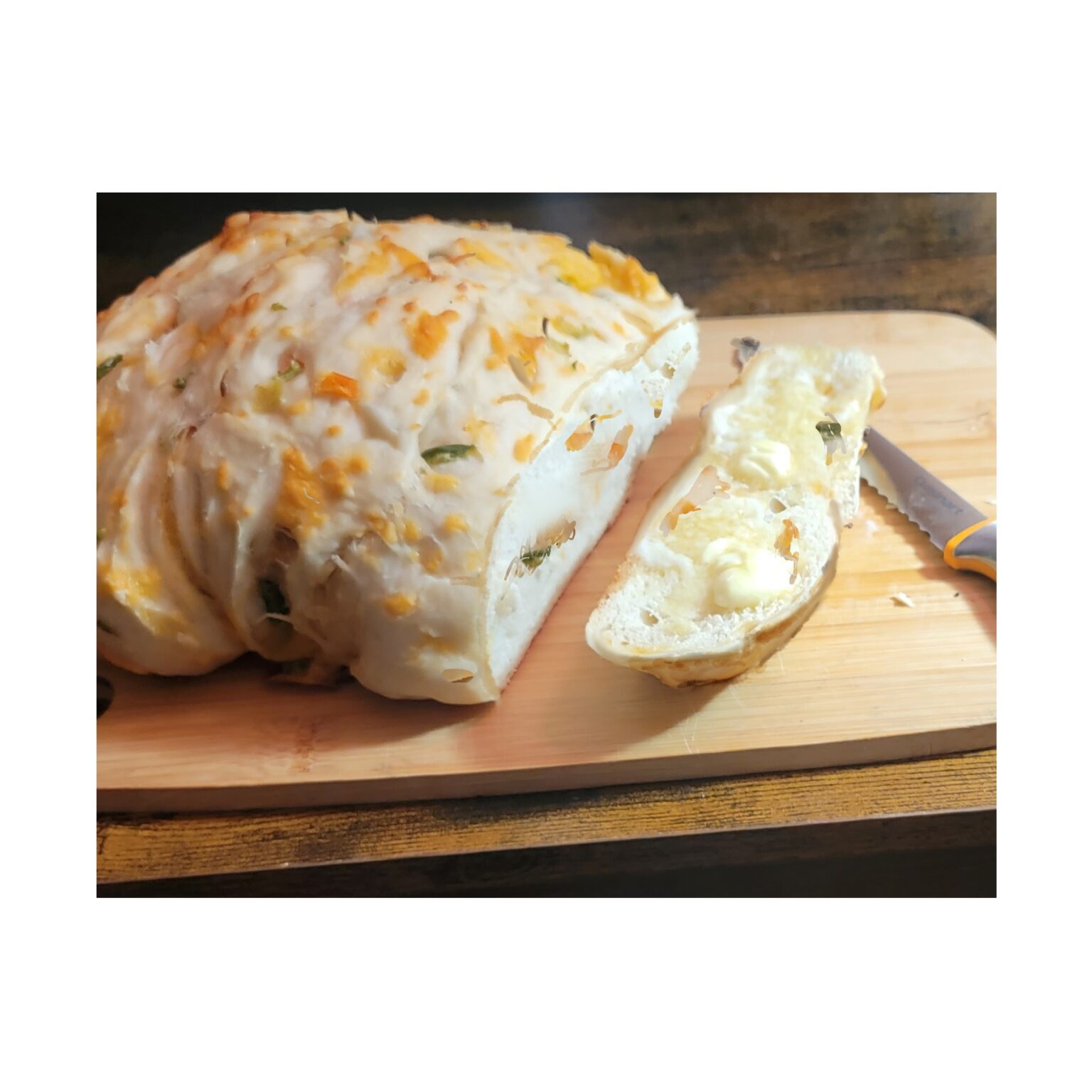 Three Pepper Cheddar Cheese Bread - Sheri Tomato